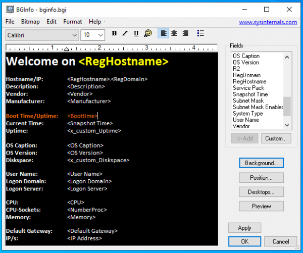 BGInfo-Einrichtung – Ronny Böttcher